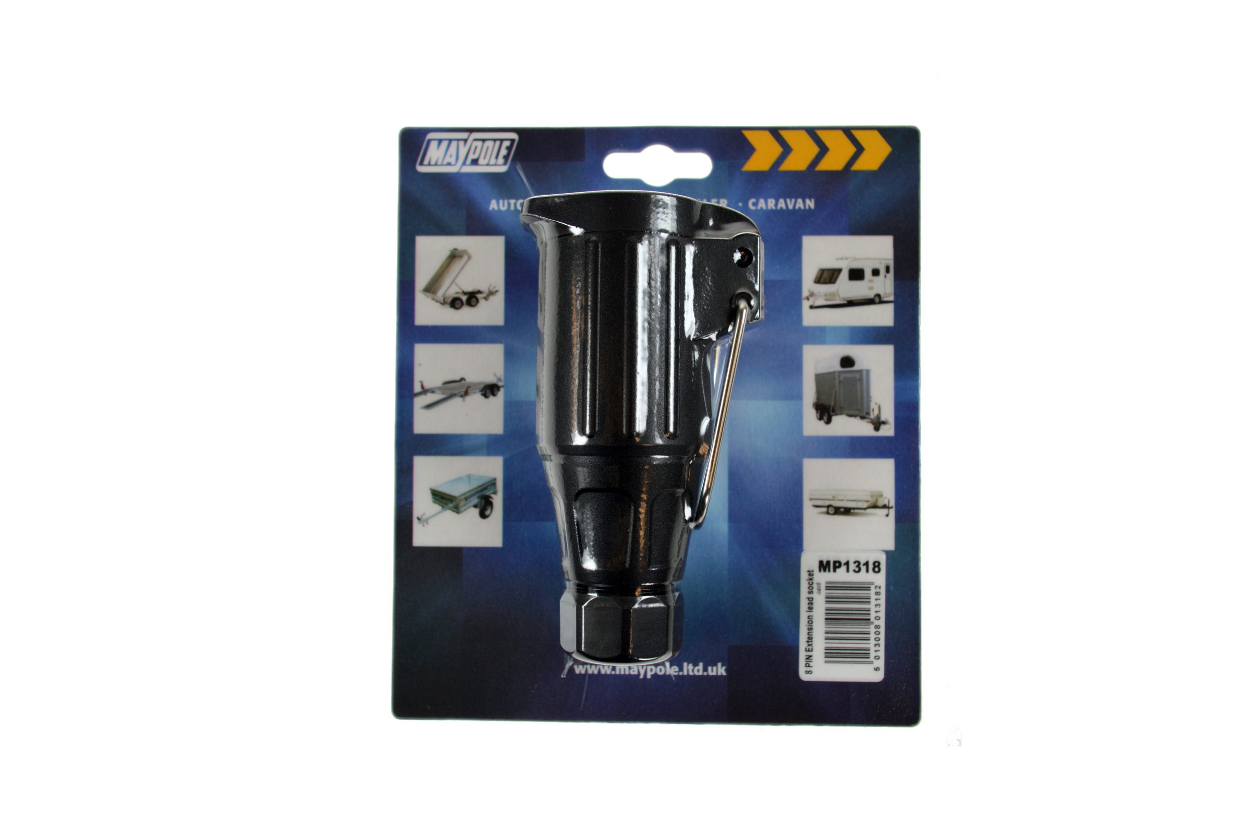 Maypole 8 Pin Extension Lead Socket Bk - MP1318B - John Coopers