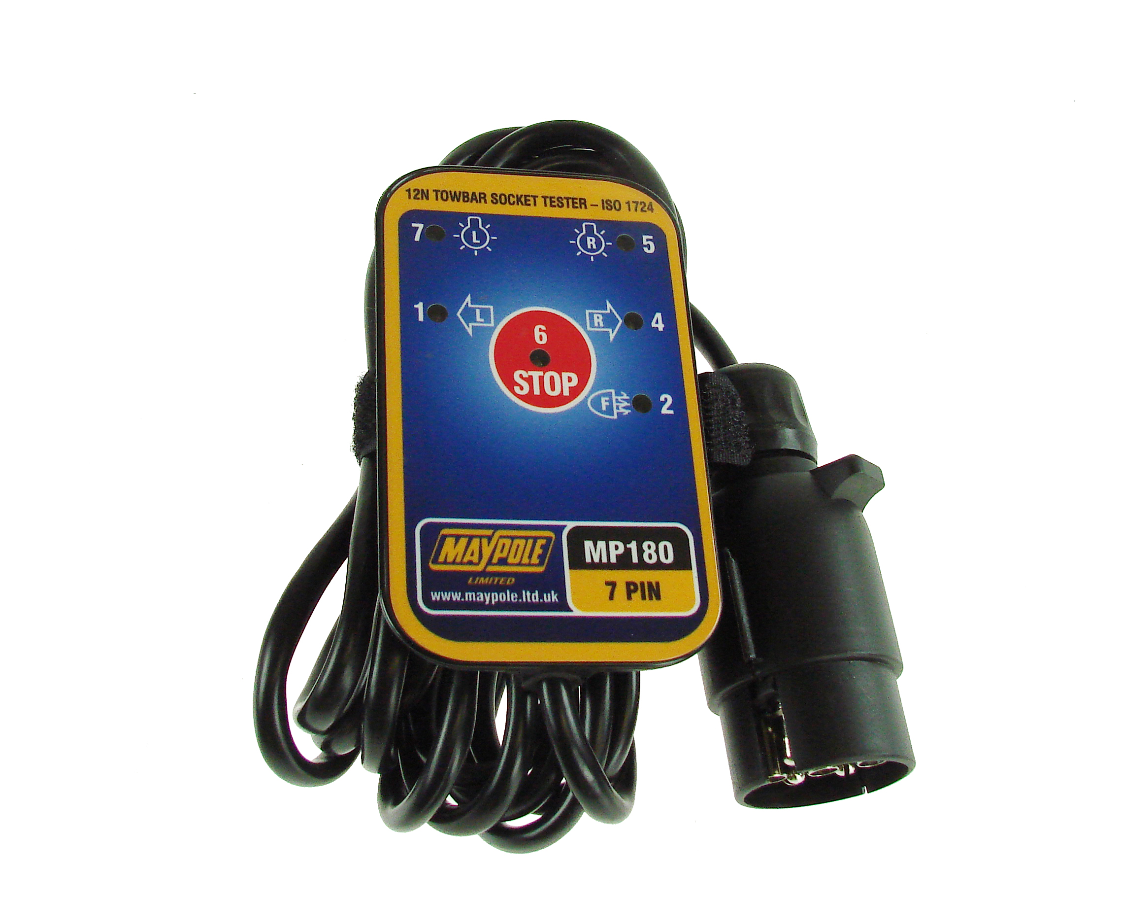 Maypole Towbar Socket Tester - 12N 7 Pin Plus 3.5M Cable Bk - MP180B ...